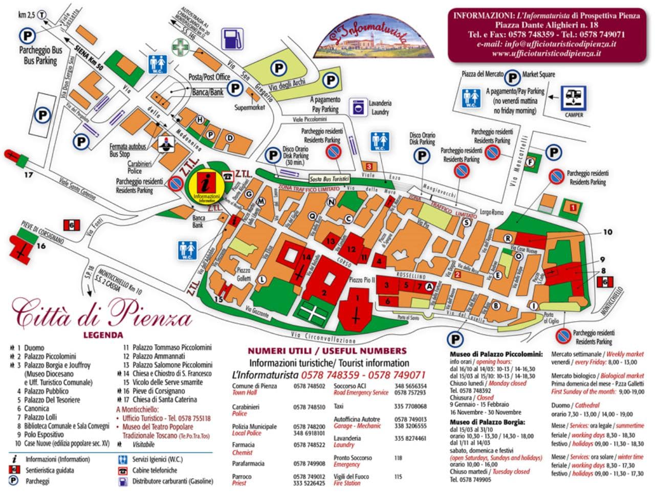 이탈리아 발도르시아평원의 도시 피엔차 관광 지도(Pienza Tour map) | 꿈꾸는섬